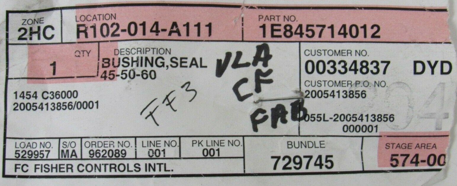 NEW FISHER CONTROLS 1E845714012 SEAL BUSHING - SB Industrial Supply, Inc.