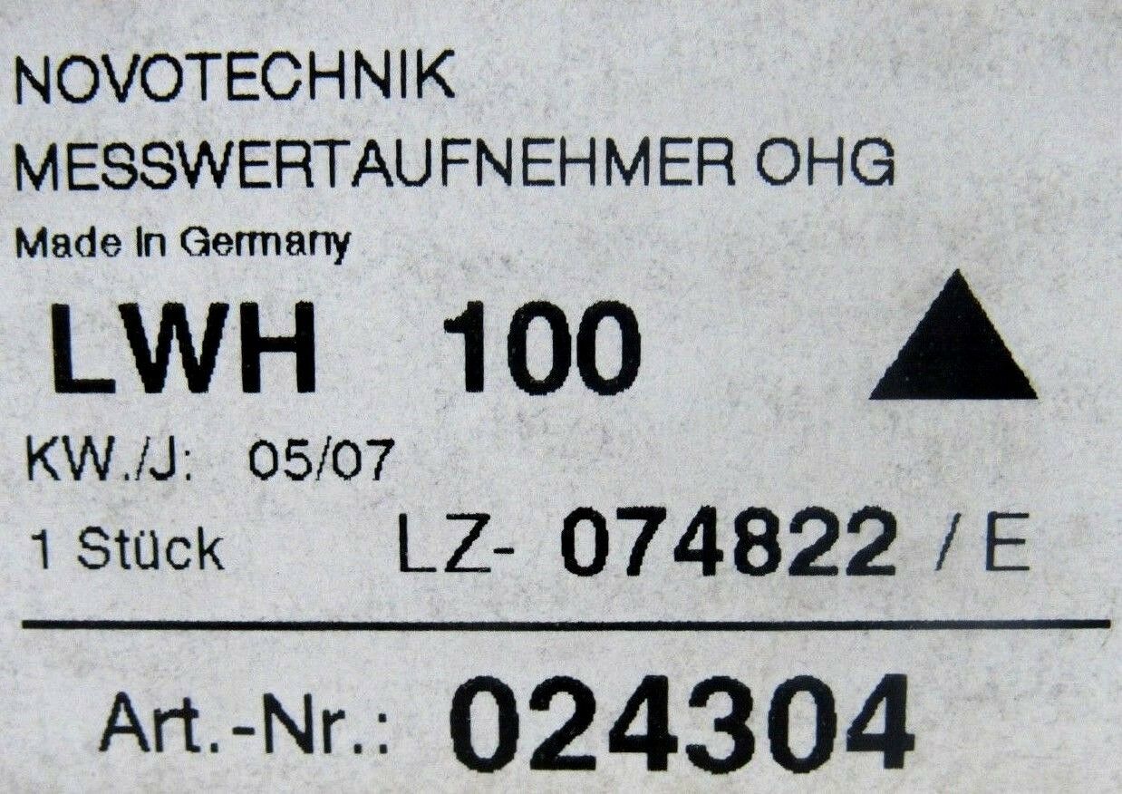 NEW NOVOTECHNIK LWH-100 POSITION TRANSDUCER LWH100 024304 - SB ...