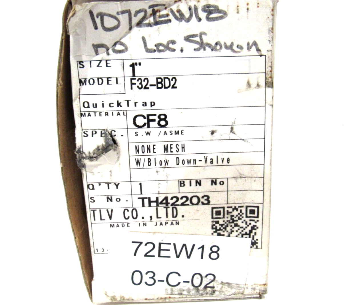 NEW TLV F32-BD2 QUICK TRAP CONNECTOR BODY 1" F32BD2 - SB Industrial ...