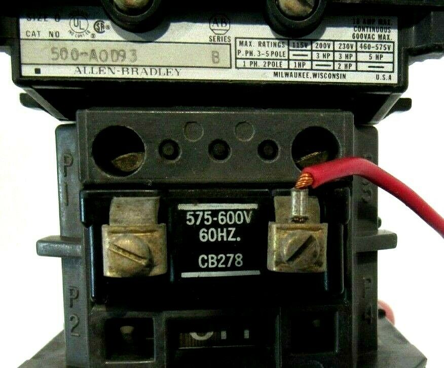 USED ALLEN BRADLEY 500-A0D93 CONTACTOR SER.B 500A0D93 - SB Industrial ...