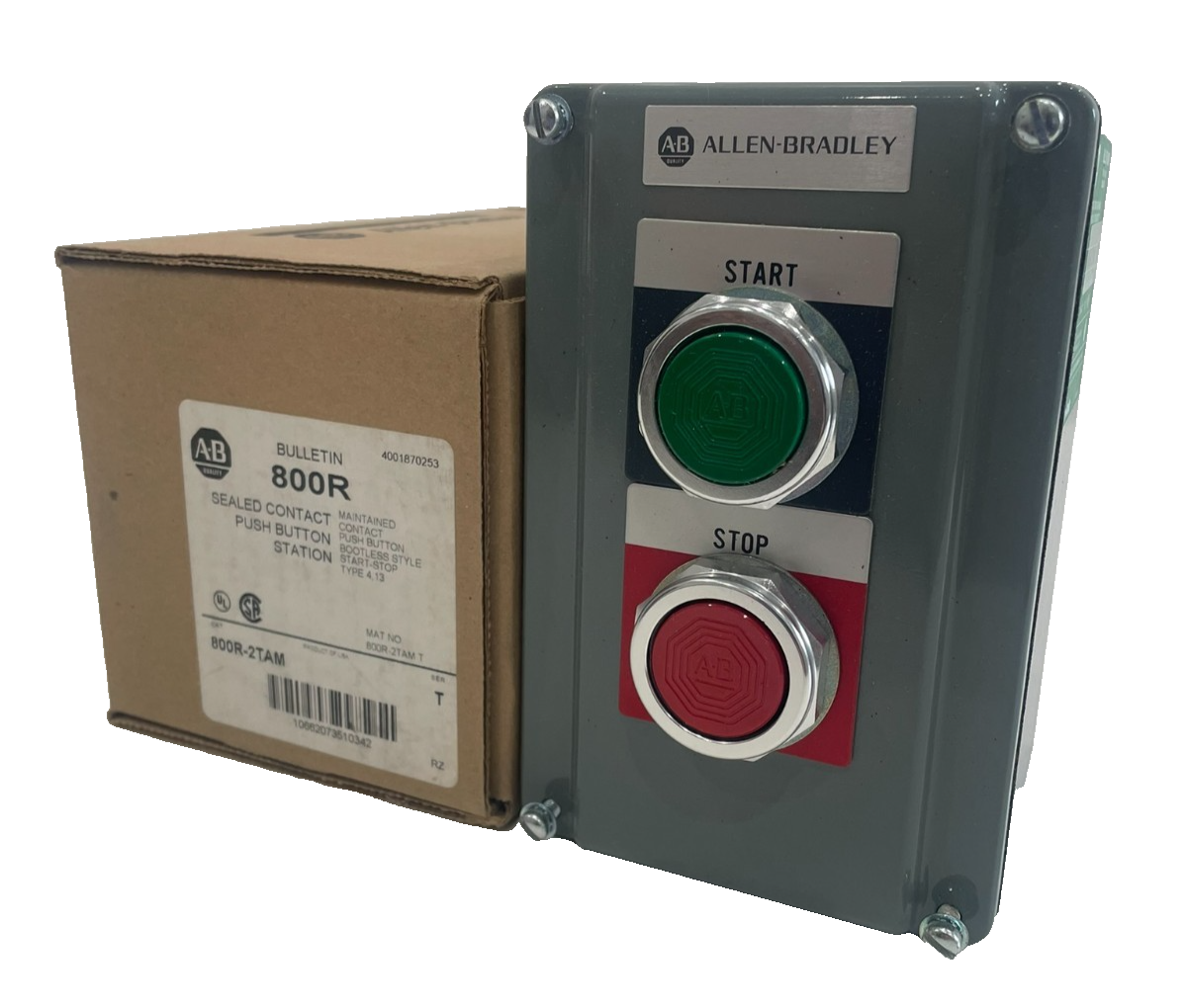 ALLEN BRADLEY 800R-2TAM PUSH BUTTON STATION SER. T 800R2TAM NEW,SURPLUS ...