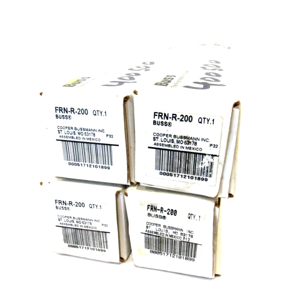 LOT OF 4 NEW BUSSMANN FRN-R-200 FUSES FRNR200 - SB Industrial Supply, Inc.