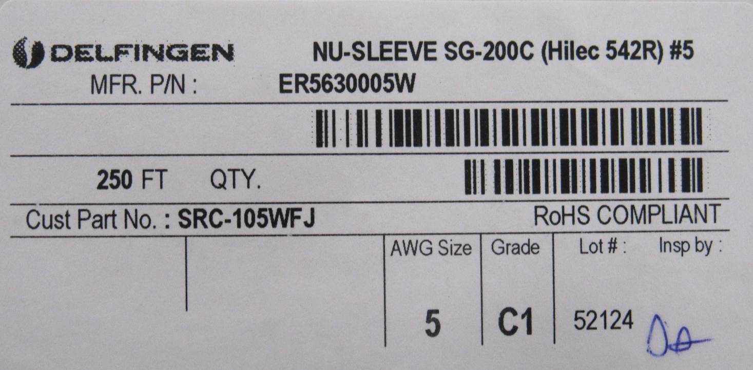 NEW BOX OF 5 DELFINGEN ER5630005W NU-SLEEVE SG-200C #5 - SB Industrial ...