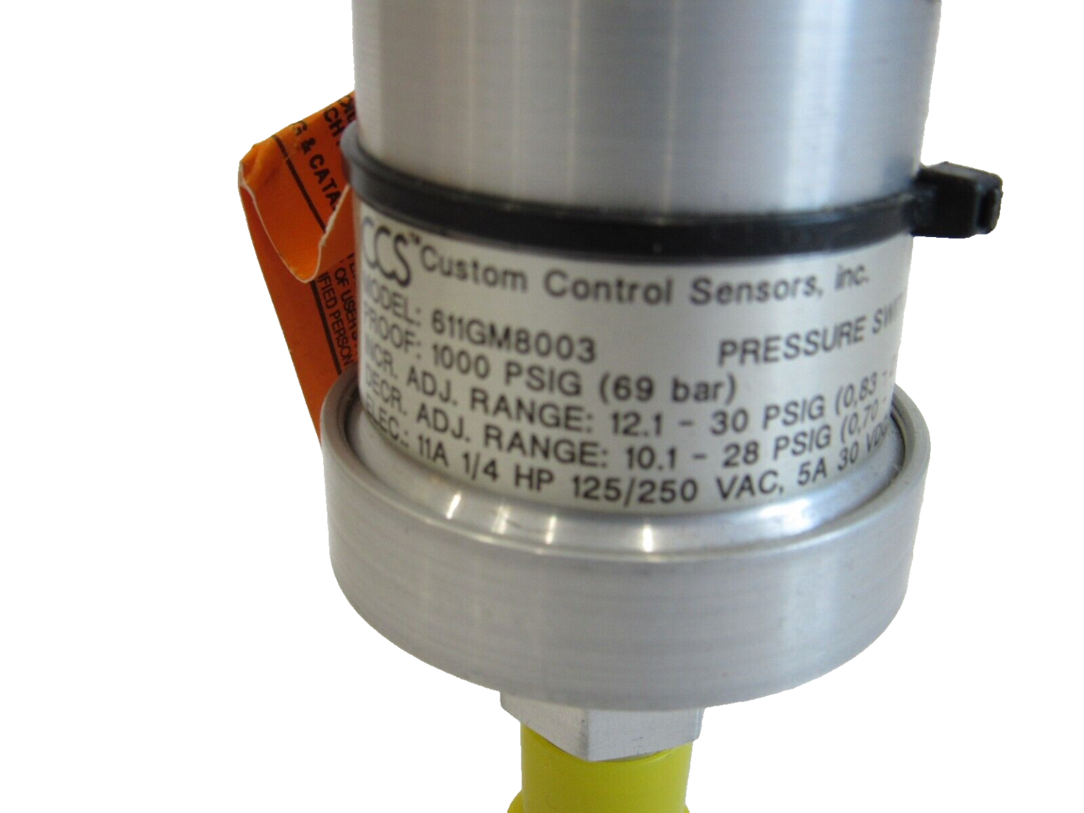 NEW CUSTOM CONTROL SENSORS 611GM8003 PRESSURE SWITCH 1000psig - SB ...