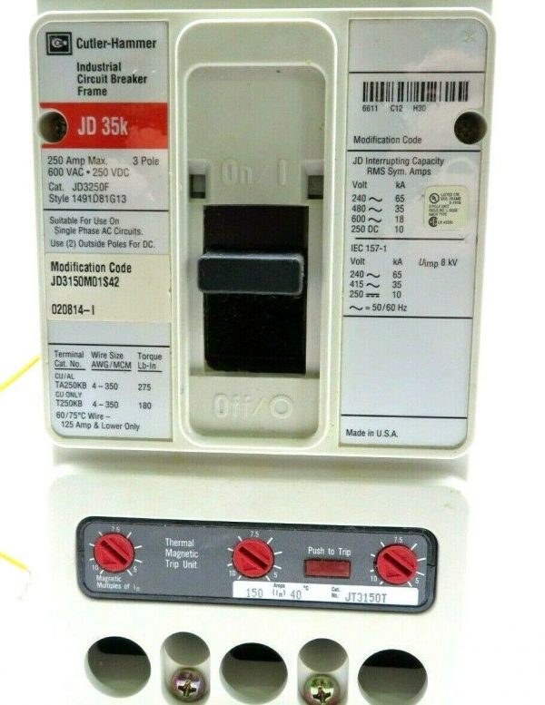 NEW CUTLER HAMMER JD3250F CIRCUIT BREAKER JD35K 3 POLE - SB Industrial ...