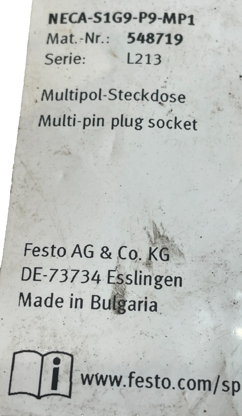 NEW FESTO NECA-S1G9-P9-MP1 MULTI PIN PLUG SOCKET NECAS1G9P9MP1 548719 ...