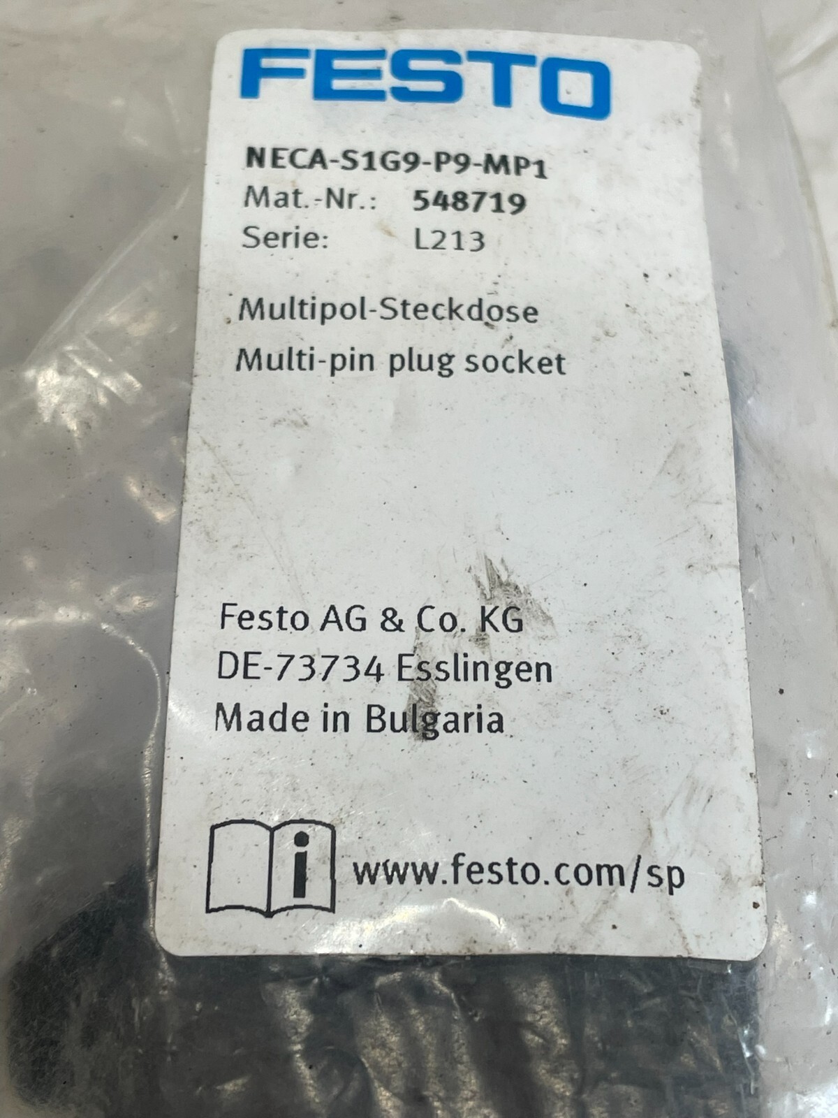 NEW FESTO NECA-S1G9-P9-MP1 MULTI PIN PLUG SOCKET NECAS1G9P9MP1 548719 ...
