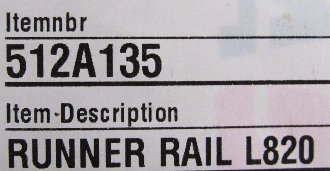 NEW HEPCO MOTION SSTRS4431835215 RUNNER RAIL L820 512A135 - SB ...