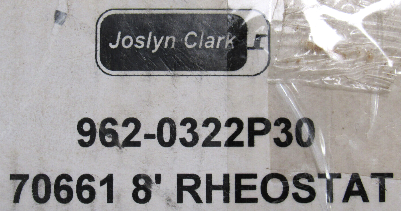 NEW JOSLYN CLARK 62-0322P30 RHEOSTAT 400 OHMS 600V 620322P30 - SB ...