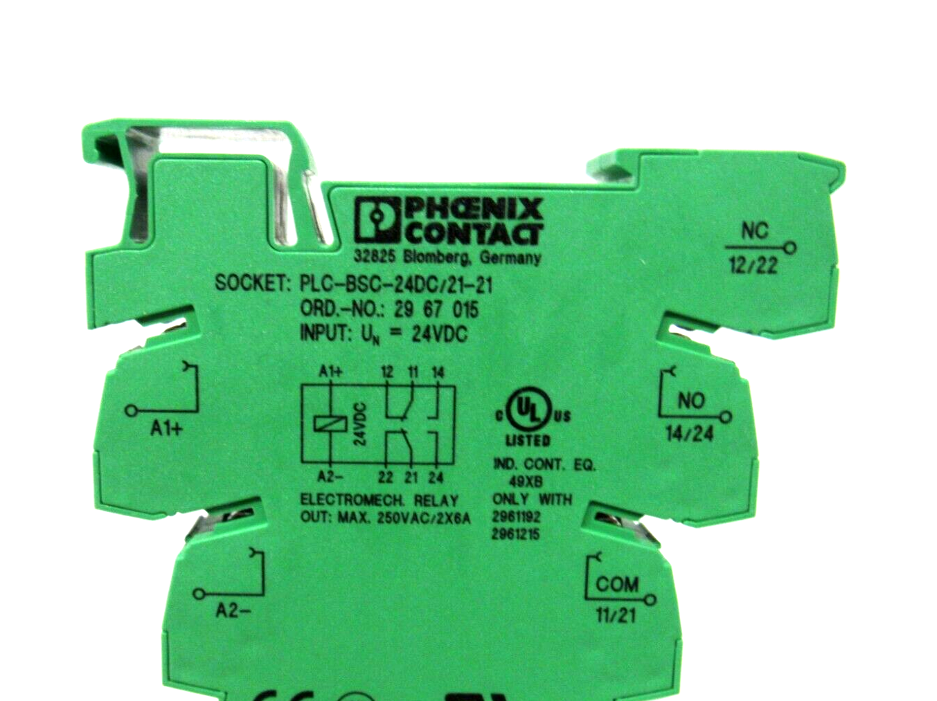 NEW PHOENIX CONTACT PLC-BSC-24DC/21-21 RELAY BASE 2967015 ...