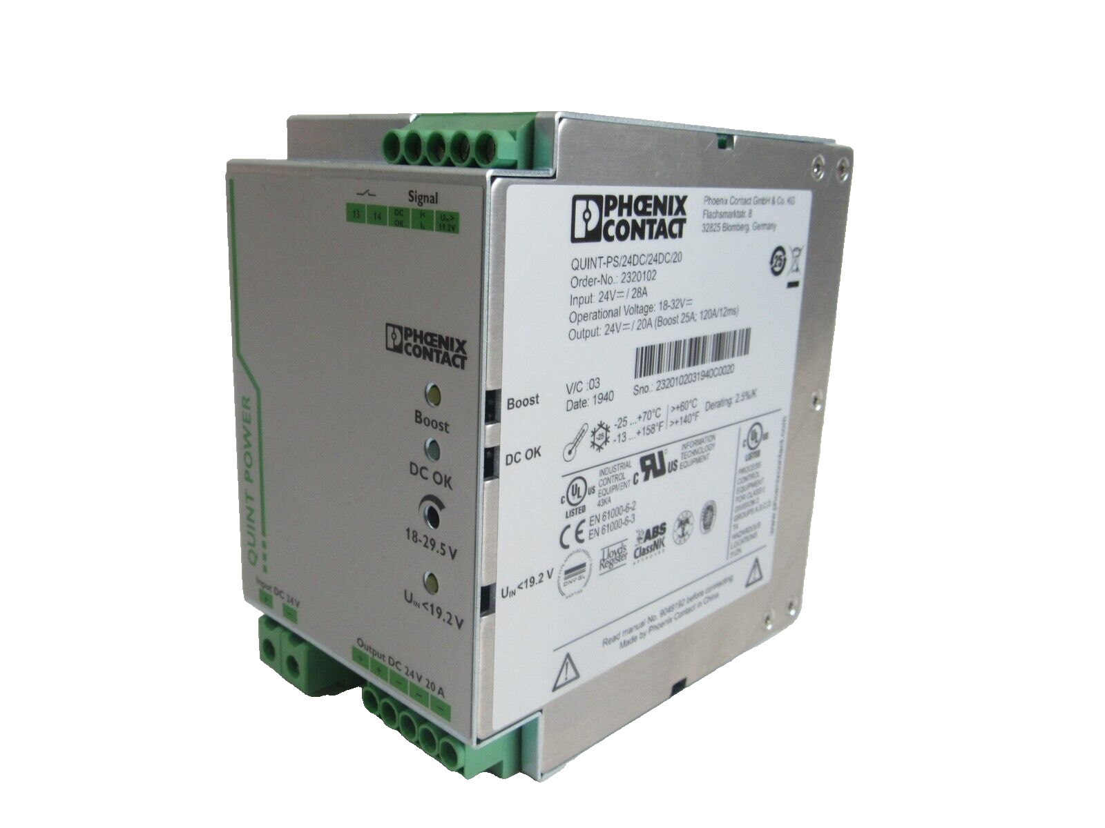 NEW PHOENIX CONTACT QUINT-PS/24DC/24DC/20 CONVERTER QUINTPS24DC24DC20 ...