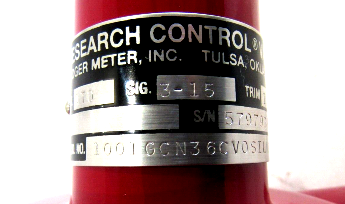 NEW RESEARCH CONTROL VALVE 1001GCN36CV0SILN36 VALVE - SB Industrial ...