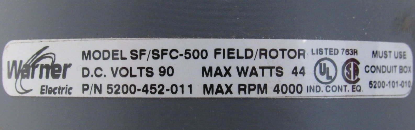 NEW WARNER ELECTRIC 5200-452-011 FIELD ROTOR SF/SFC-500 5200452011 - SB ...