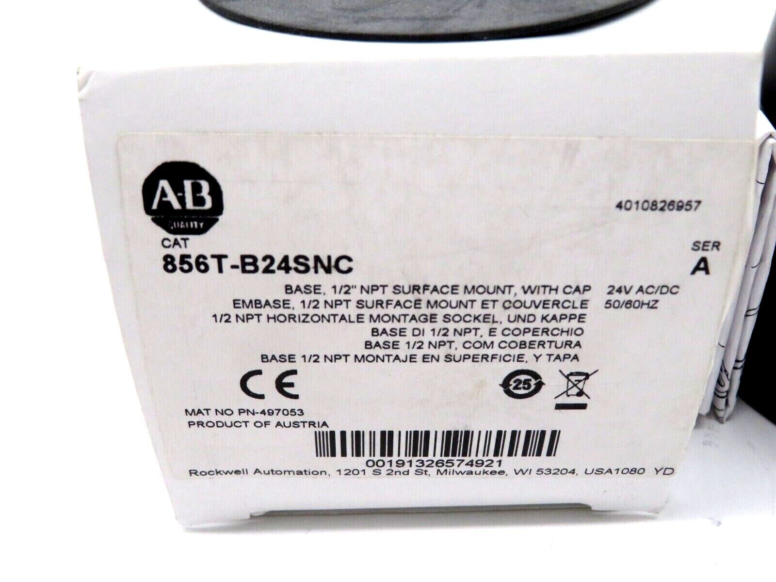 NEW ALLEN BRADLEY 856T-B24SNC MOUNTING BASE WITH CAP 856TB24SNC - SB ...