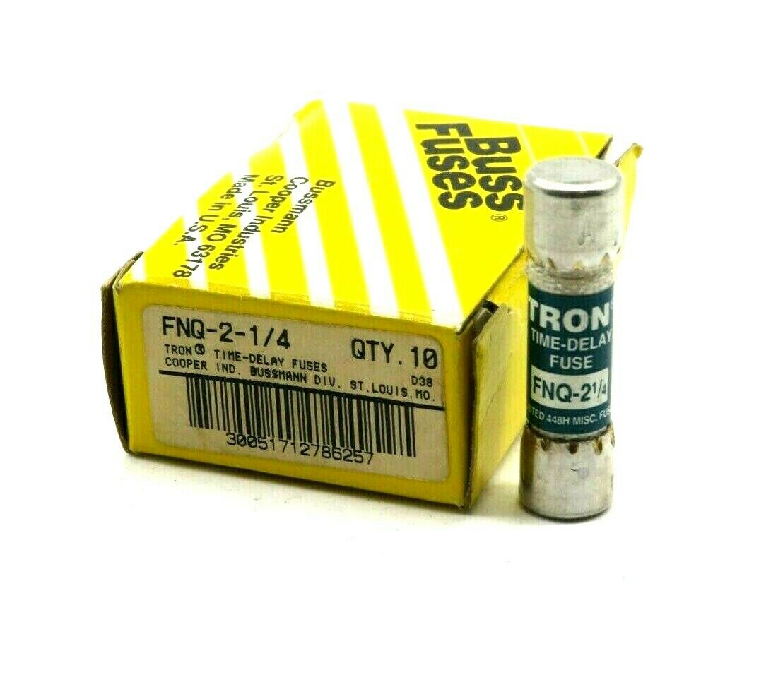 NEW LOT OF 10 BUSSMANN TRON FNQ-2-1/4 FUSES FNQ214 - SB Industrial ...