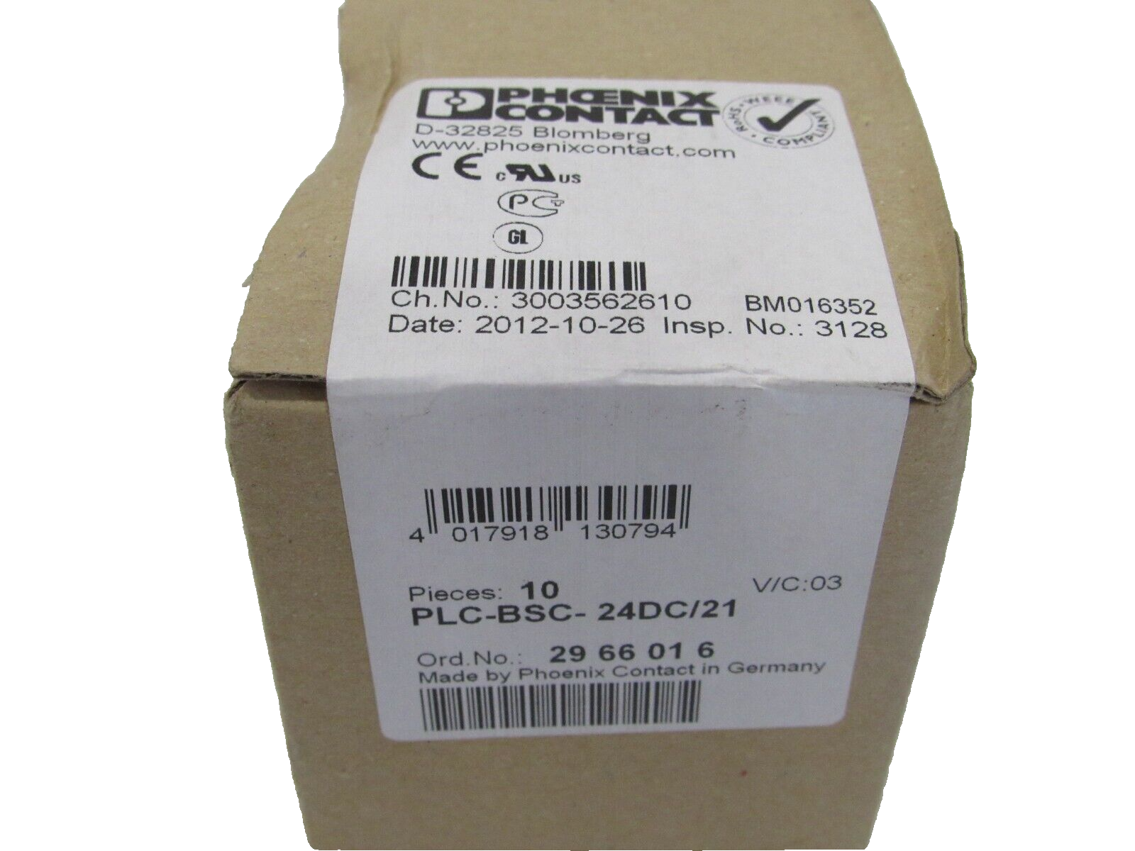 NEW PHOENIX CONTACT PLC-BSC-24DC/21 RELAY BASE 2966016 PLCBSC24DC21 ...