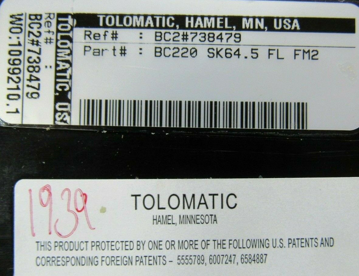 NEW TOLOMATIC BC2#738479 PNEUMATIC SLIDE CYLINDER BC220 SK64.5 FL FM2 ...
