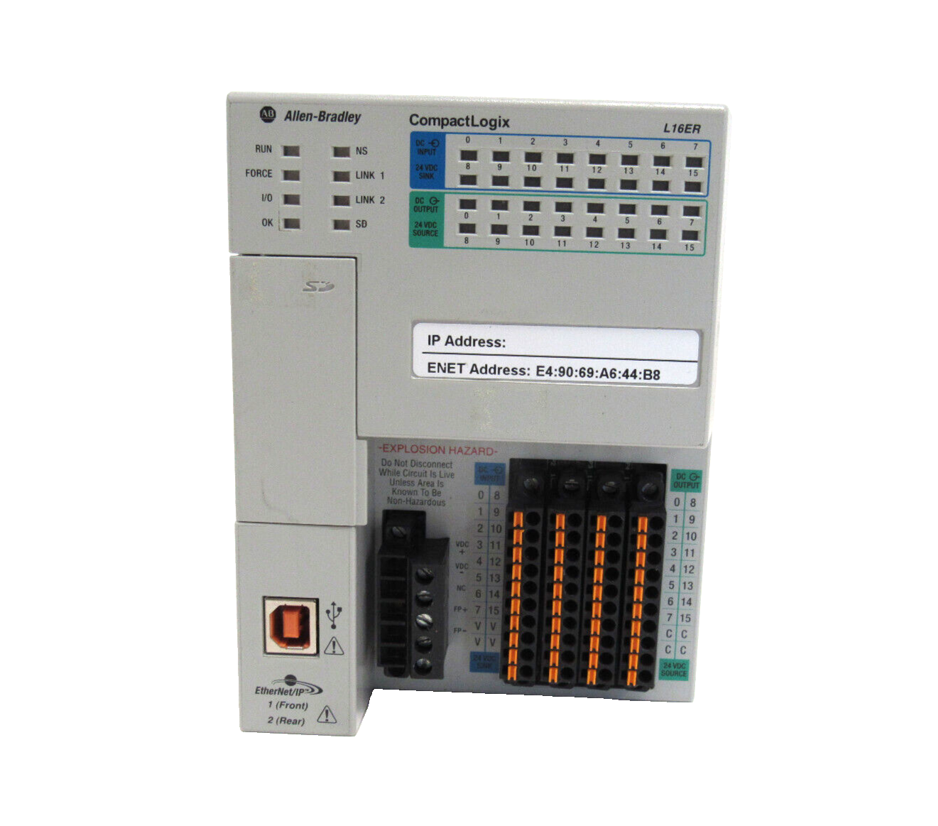 USED ALLEN BRADLEY 1769-L16ER-BB1B COMPACTLOGIX CONTROLLER SER. B ...