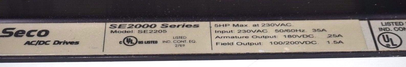 USED SECO SE2205 DRIVE SE2000 SERIES - SB Industrial Supply, Inc.