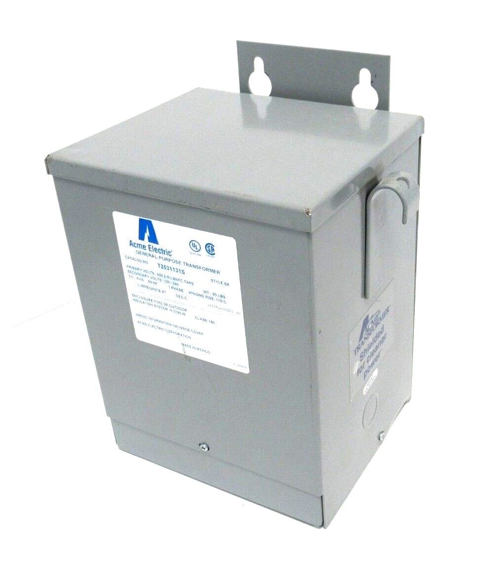 NEW ACME ELECTRIC T2531131S TRANSFORMER 3KVA PRI. 600V SEC 120/240V ...