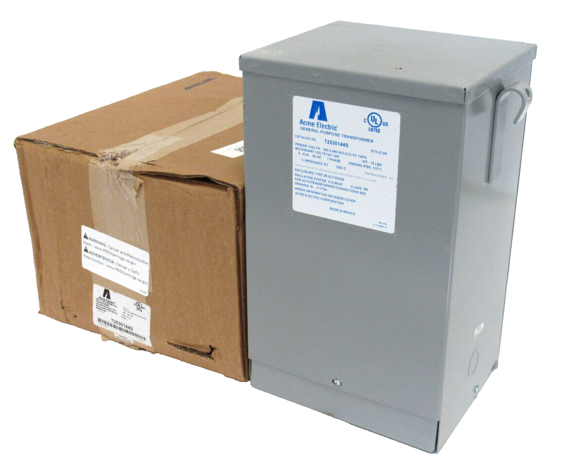 NEW ACME T2530144S TRANSFORMER 5KVA 240 X 480 PRI VOLTS 120/240 SEC ...