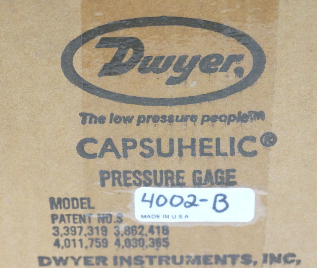 NEW DWYER 4002-B CAPSUHELIC PRESSURE GAUGE 4002B - SB Industrial Supply ...