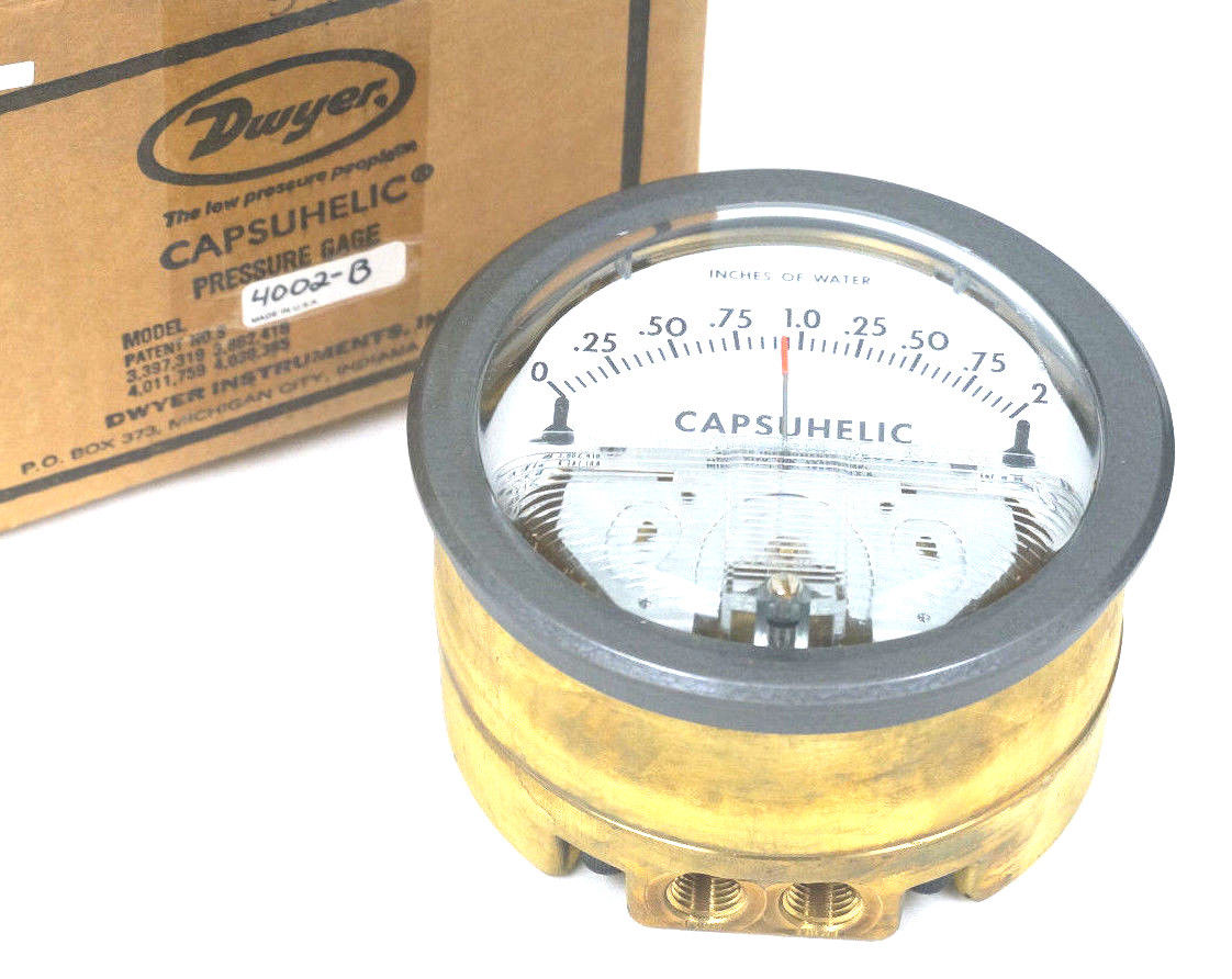 NEW DWYER 4002-B CAPSUHELIC PRESSURE GAUGE 4002B - SB Industrial Supply ...