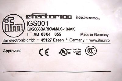 NEW EFECTOR IGS001 PROXIMITY SENSOR IGK2008BARKA/M/LS-104AK - SB ...