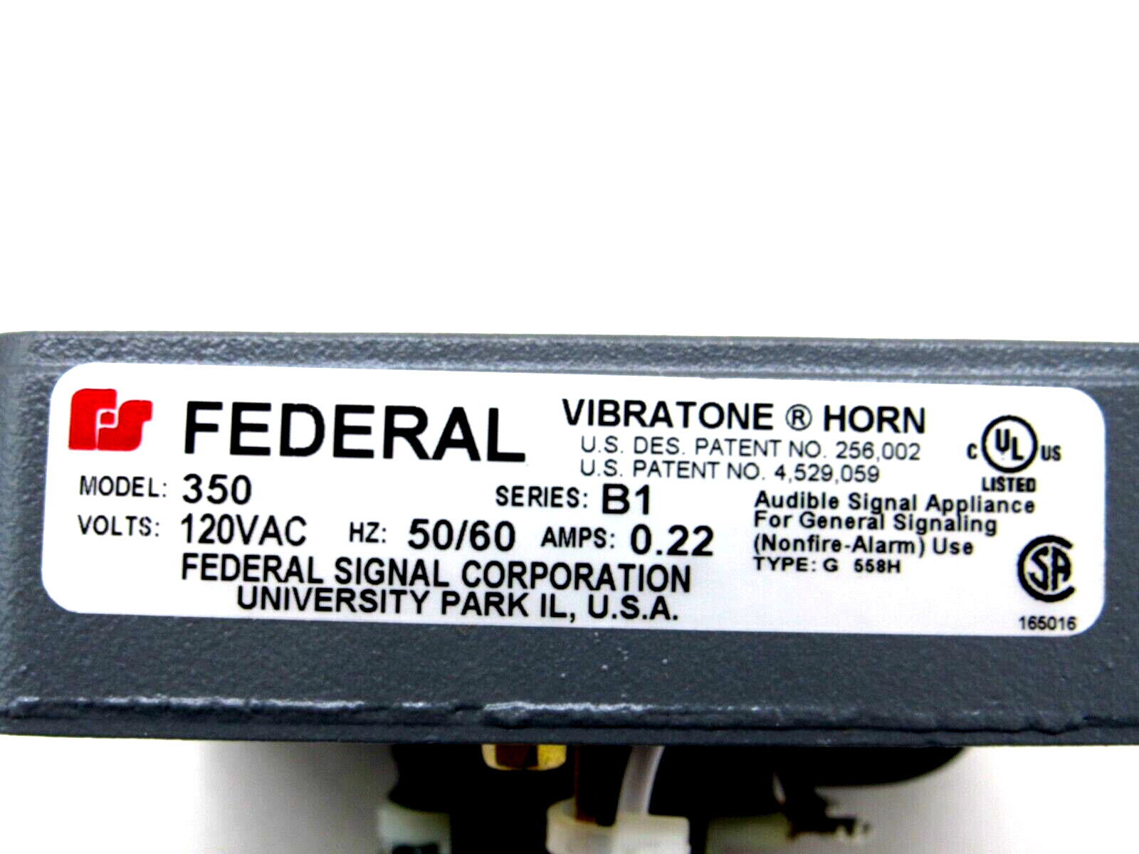 NEW FEDERAL SIGNAL 350 VIBRATONE HORN SERIES B1 4A967 - SB Industrial ...