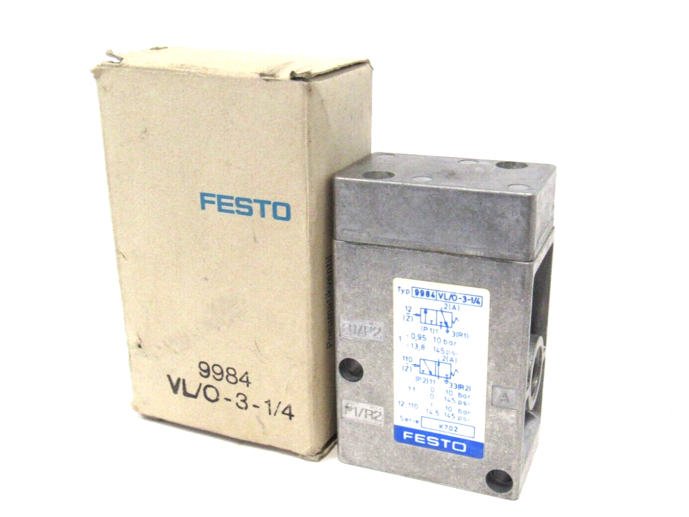 NEW FESTO 9984 VL/O-3-1/4 PNEUMATIC VALVE VL0314 - SB Industrial Supply ...
