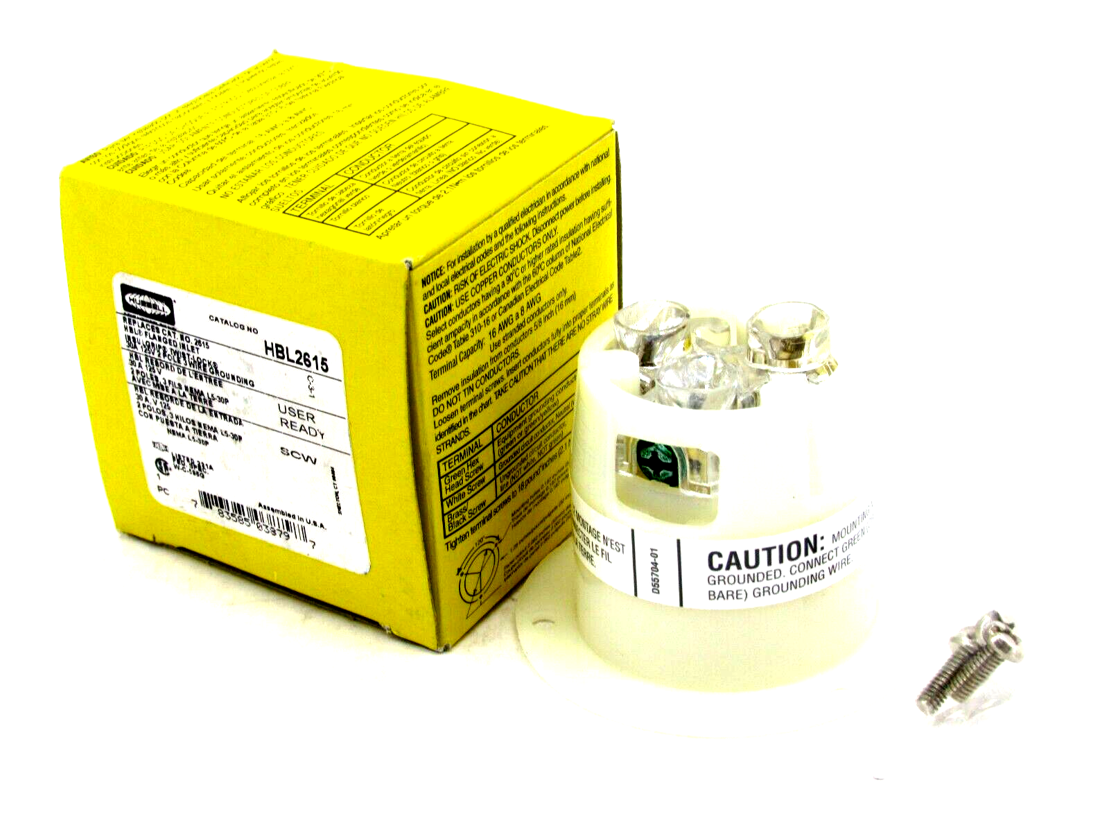NEW HUBBELL HBL2615 POWER ENTRY CONNECTOR - SB Industrial Supply, Inc.