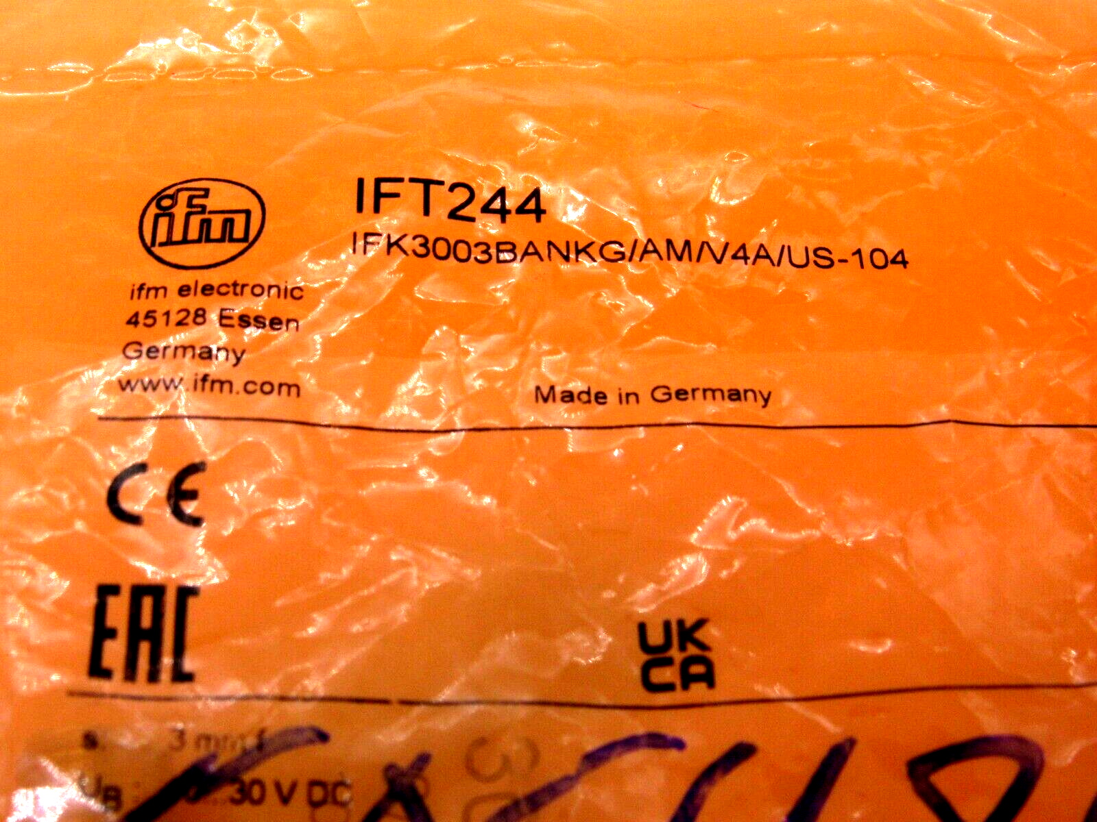 NEW IFM EFECTOR IFT244 SENSOR IFK3003BANKG/AM/V4A/US-104 - SB ...