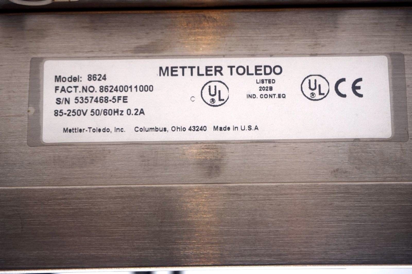 NEW METTLER TOLEDO 8624 INDICATOR 85-250V 50/60HZ - SB Industrial ...