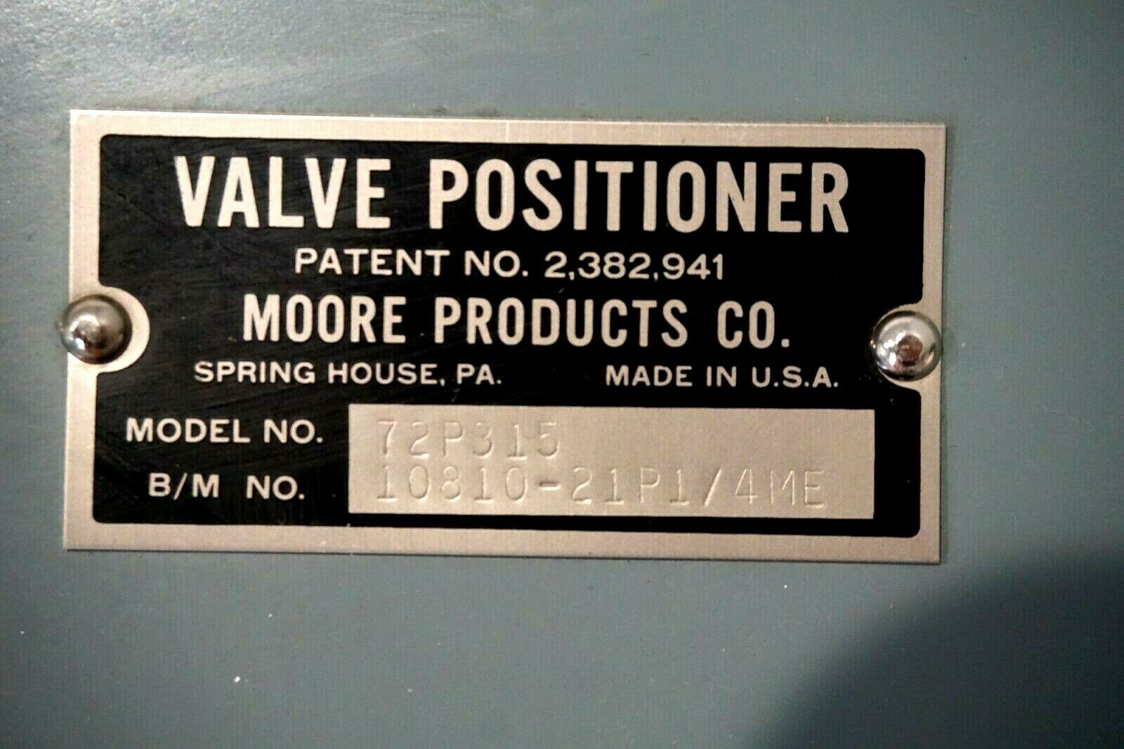 NEW MOORE PRODUCTS 72P315 VALVE POSITIONER - SB Industrial Supply, Inc.