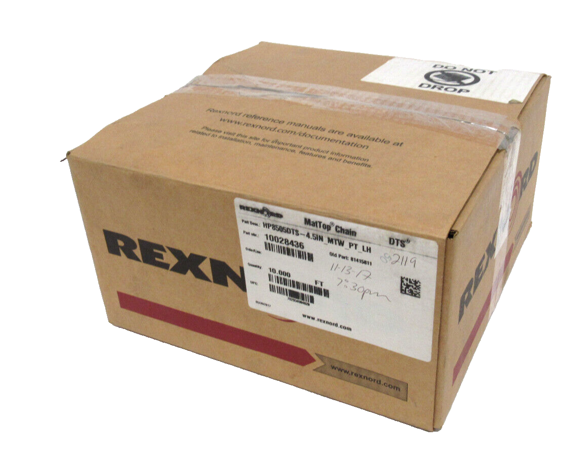 NEW REXNORD 10028436 MAT TOP CONVEYOR CHAIN HP8505DTS-4.5IN MTW PT LH ...