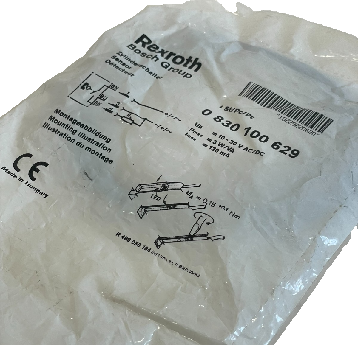 NEW REXROTH 0 830 100 629 PROXIMITY SENSOR 0830100629 - SB Industrial ...
