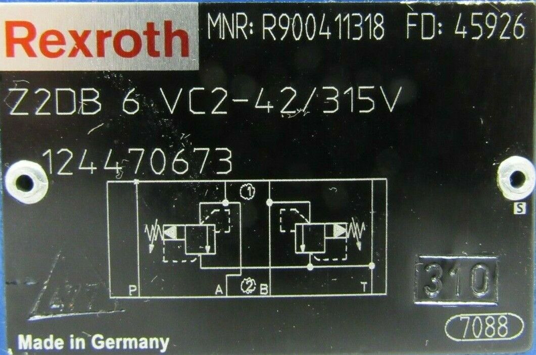 NEW REXROTH R900411318 PRESSURE RELIEF VALVE Z2DB-6-VC2-42/315V - SB ...