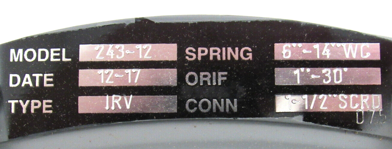 NEW SENSUS 243-12 GAS REGULATOR 243-12-2 24312 - SB Industrial Supply, Inc.