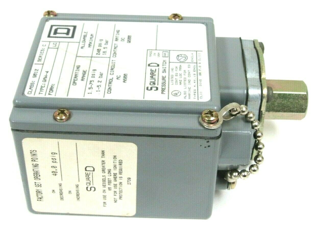 NEW SQUARE D 9012-GAW-4 PRESSURE SWITCH SER.C 9012GAW4 - SB Industrial ...
