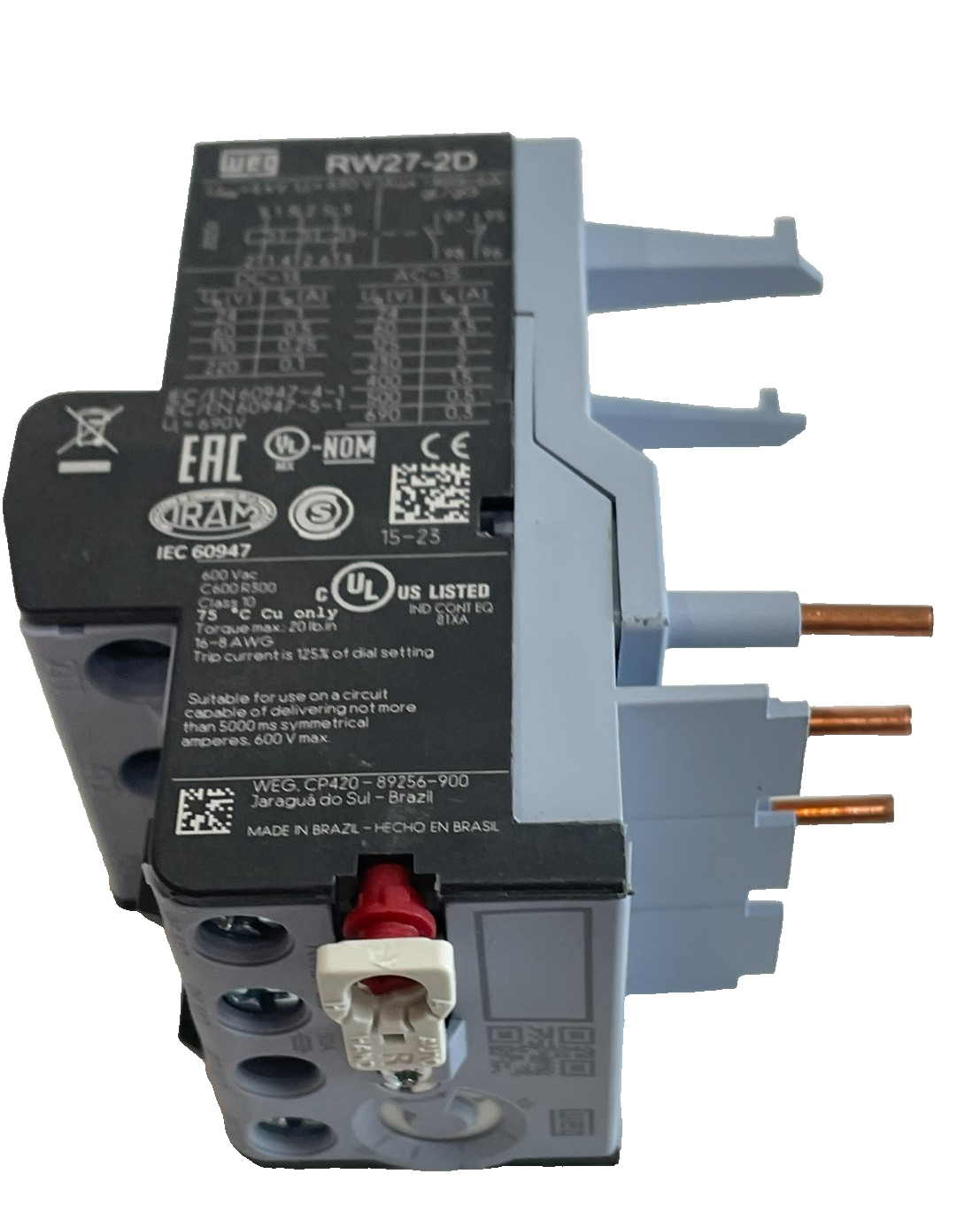NEW WEG RW27-2D3-U023 THERMAL OVERLOAD RELAY RW272D3U023 - SB ...