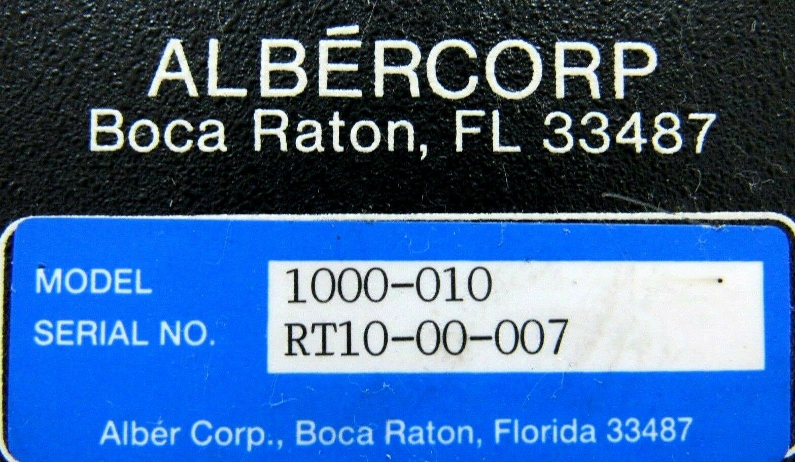 USED ALBER CORPORATION RT-10 MICRO MILLI OHMETER 1000-010 RT10 - SB ...