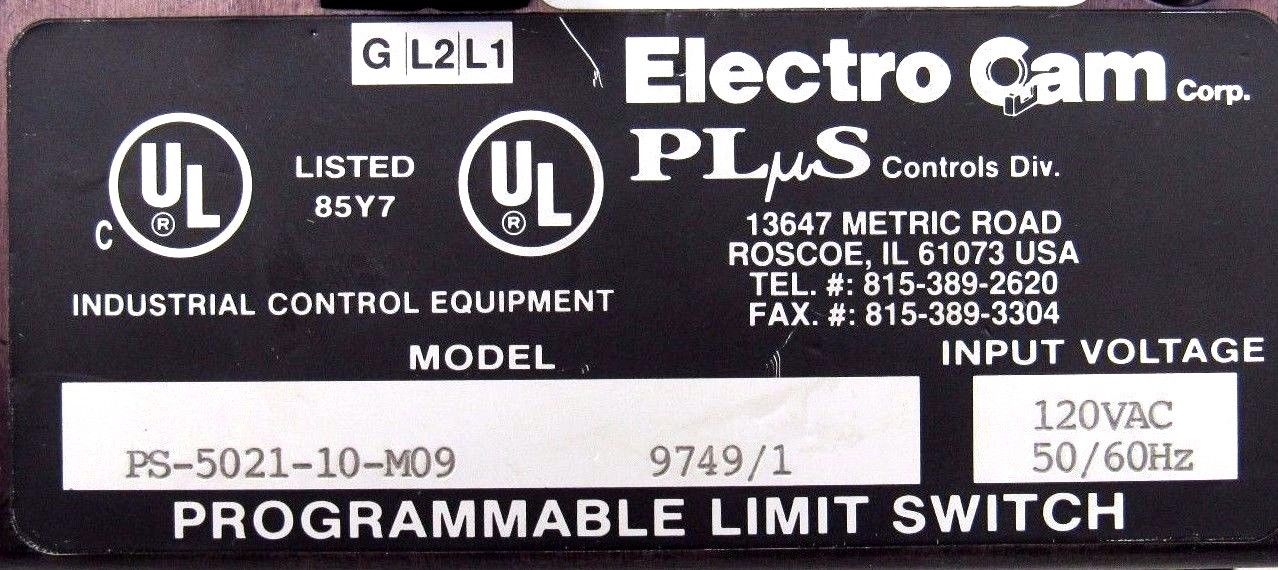 USED ELECTRO CAM PS-5021-10-M09 PROGRAMMABLE LIMIT SWITCH CAM ...