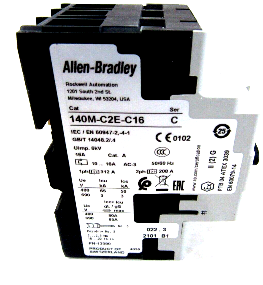 ALLEN BRADLEY 140M-C2E-C16 CIRCUIT BREAKER SER.C 140MC2EC16 NEW ...