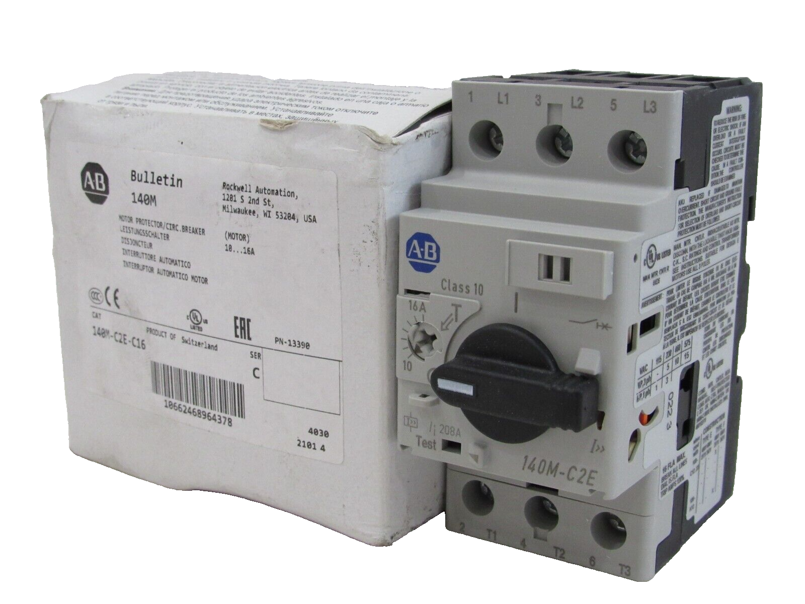 ALLEN BRADLEY 140M-C2E-C16 CIRCUIT BREAKER SER.C 140MC2EC16 NEW ...