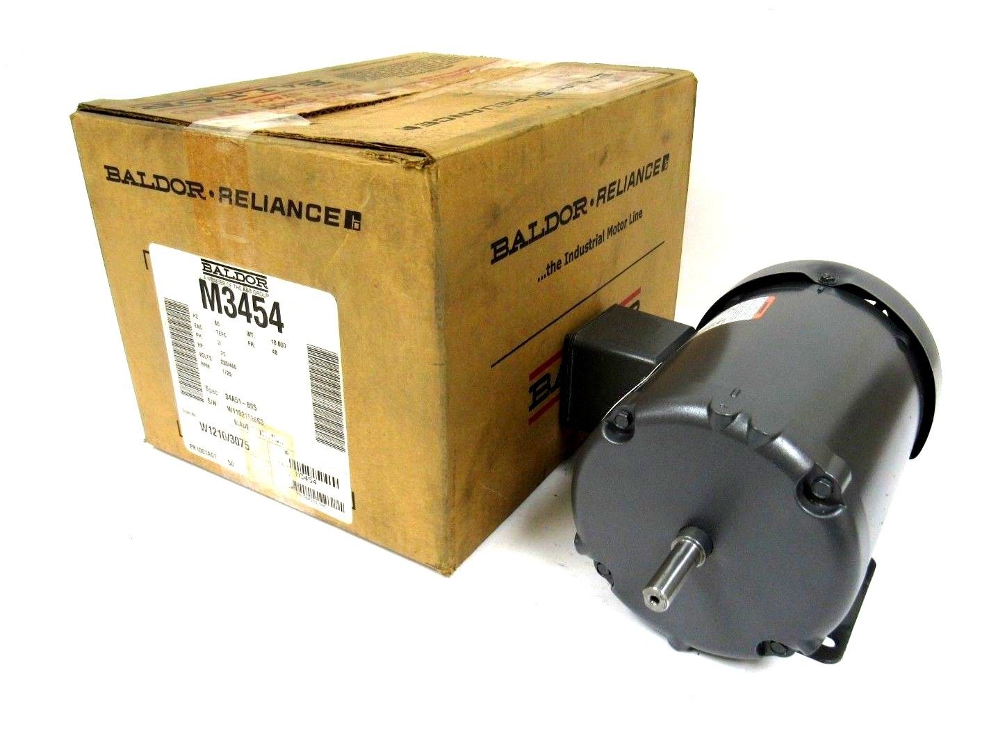NEW BALDOR M3454 ELECTRIC MOTOR 34A51-895 3PH 1/4HP 230/460V 1725 RPM ...