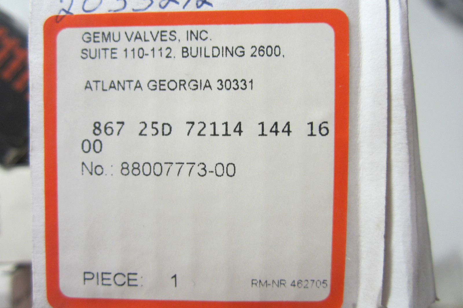 NEW GEMU VALVES 86725D721141441600 FLOW METER - SB Industrial Supply, Inc.