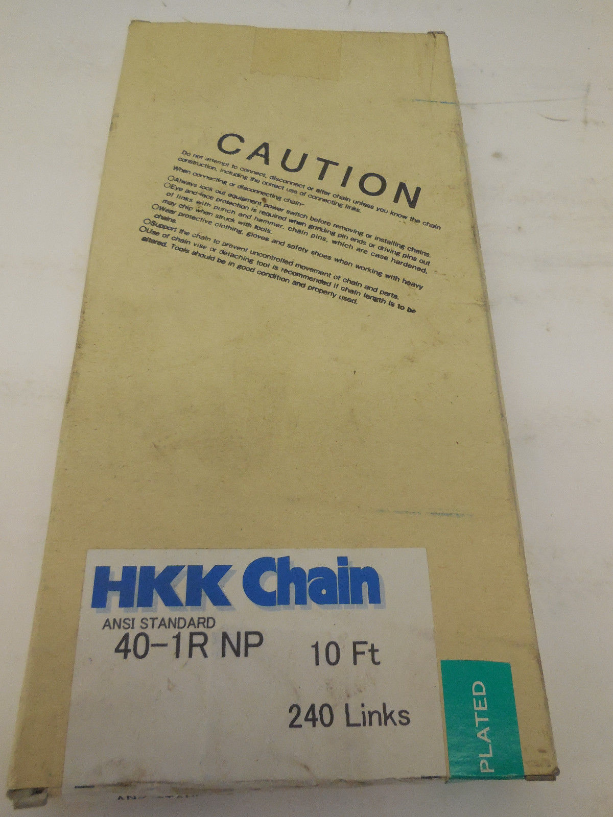 NEW HKK CHAIN 40-1R NP 10' ROLLER CHAIN 240 LINK 401RNP - SB Industrial ...