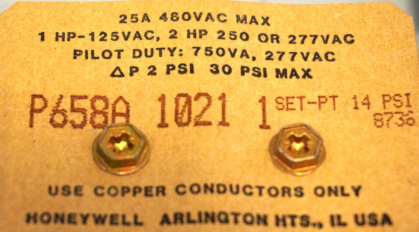 NEW HONEYWELL P658A 1021 PNEUMATIC RELAY P658A1021 - SB Industrial ...