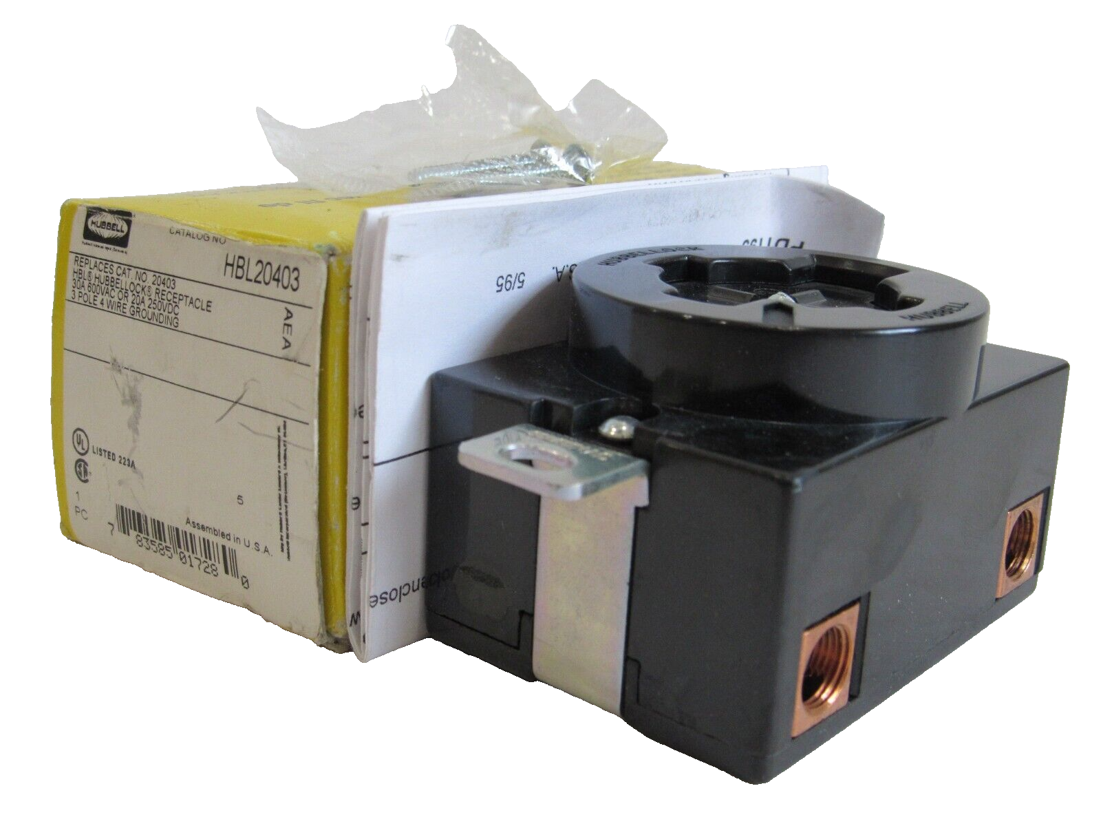 NEW HUBBELL HBL20403 RECEPTACLE - SB Industrial Supply, Inc.