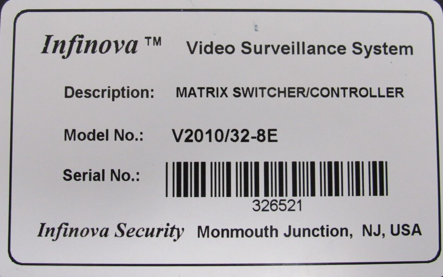 NEW INFINOVA 2010/32-8E VIDEO MATRIX SWITCHER CONTROLLER 2010328E - SB ...